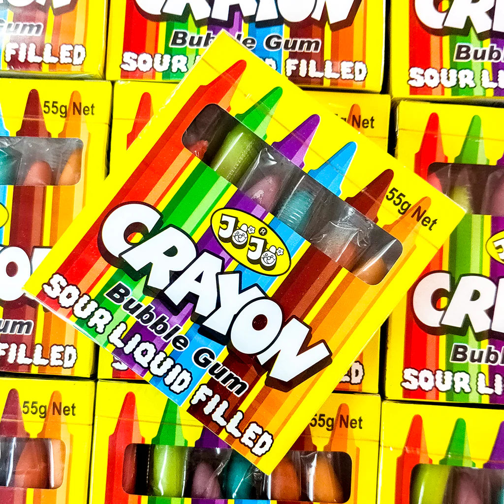 Jojo Crayon Bubble Gum 55g x 12 – Horse Torque & Lollies