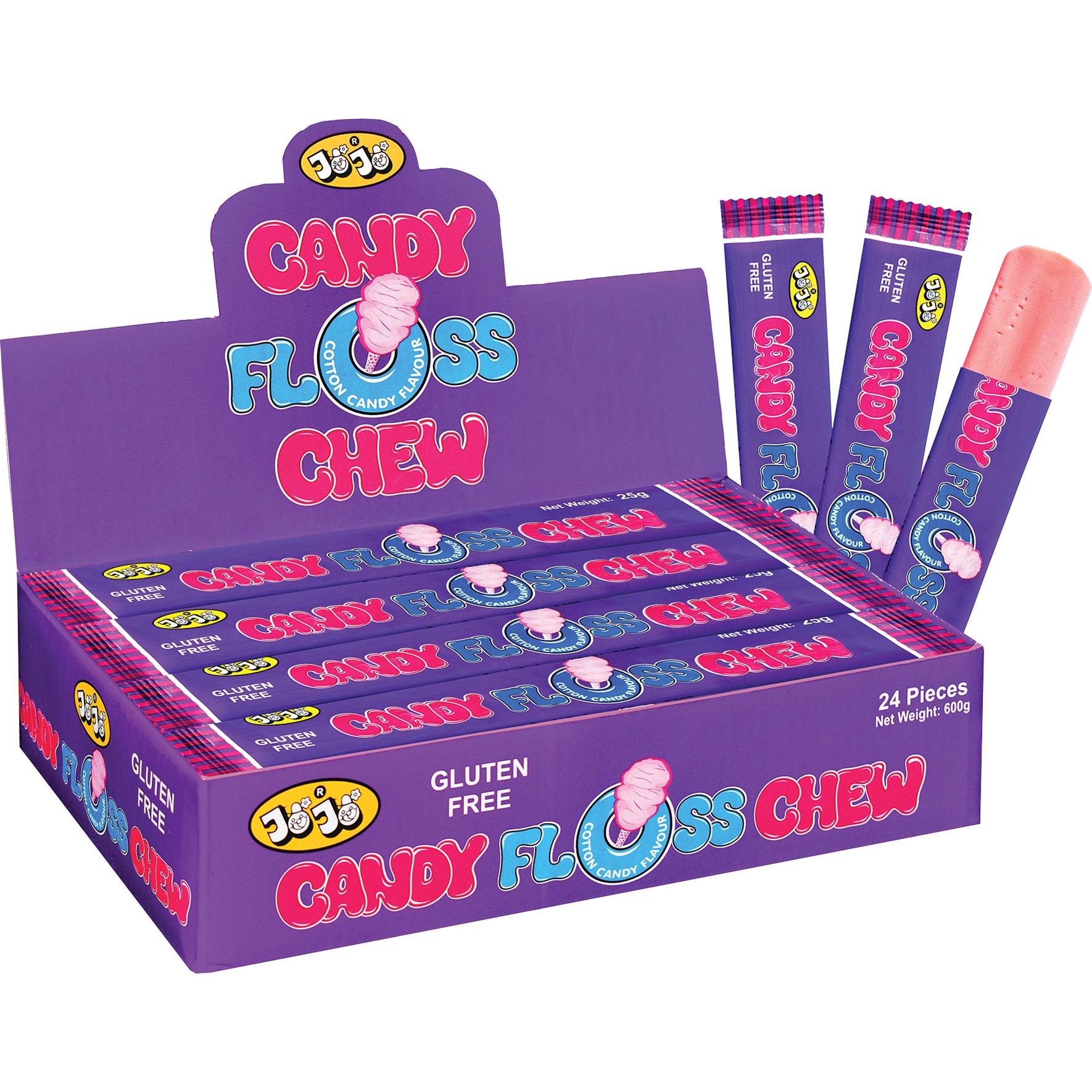 Jojo Candy Floss Chew Bars 25g x 24 – Horse Torque & Lollies