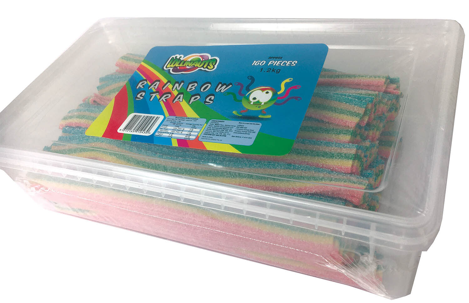 Lollinauts Rainbow Sour Straps 160 pieces 1.2kg x 6 – Horse Torque ...